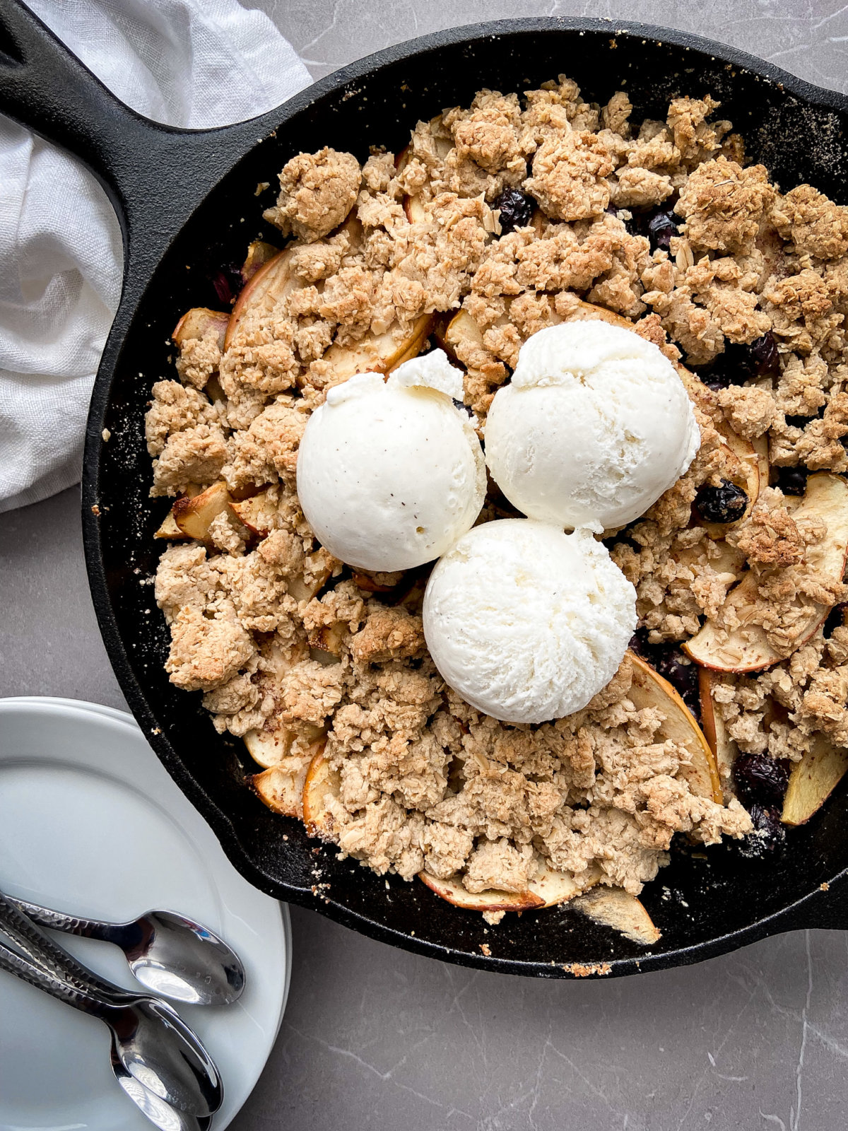 Gluten Free Apple Maple Blueberry Crisp - The Flexible Chef
