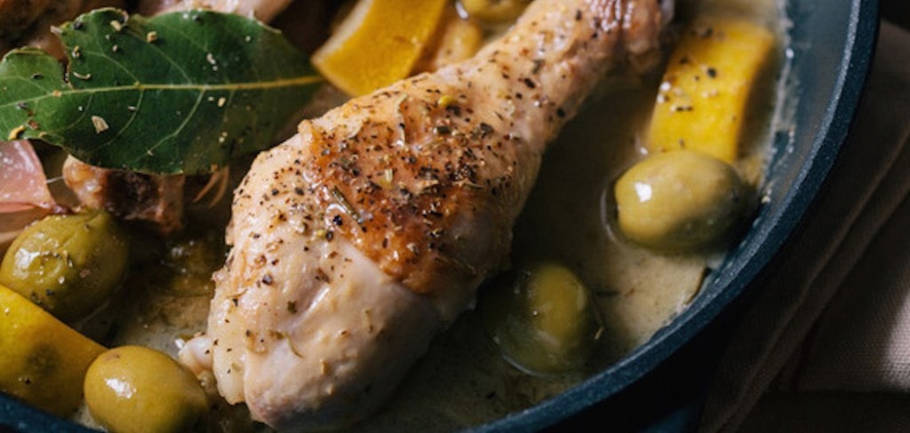 Greek Chicken Thighs with Artichokes and Olives - The Flexible Chef